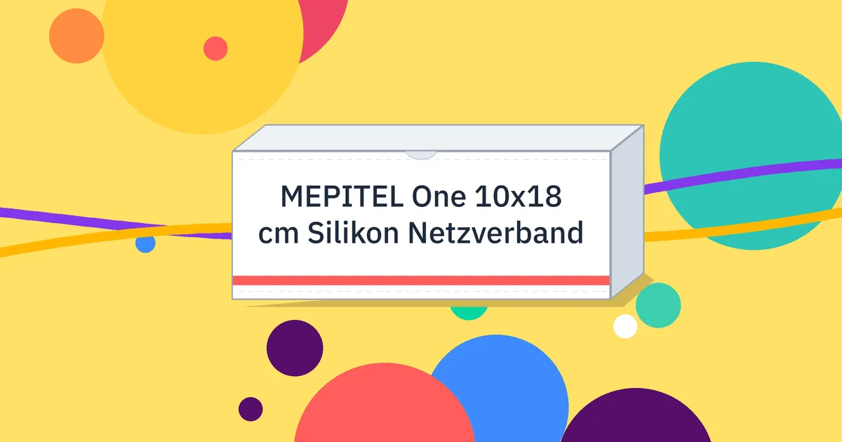 Symbolbild: Packung mit der Aufschrift MEPITEL One 10x18 cm Silikon Netzverband (PZN 13707801) – Verfügbarkeit und Bezug in Apotheken in Frankfurt am Main