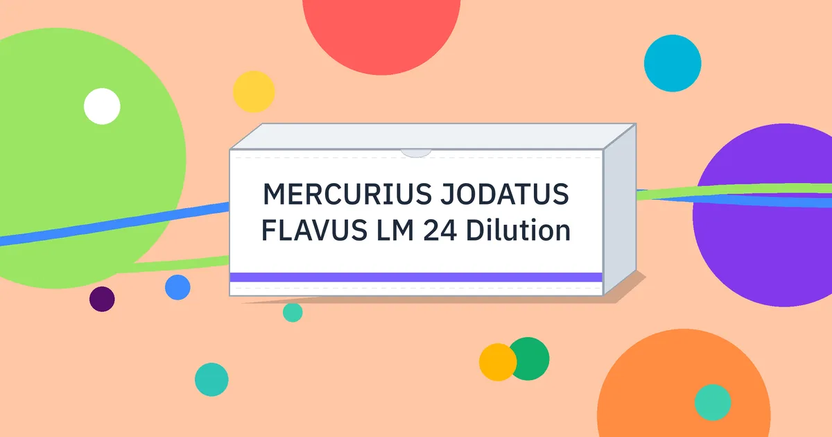 Symbolbild: Packung mit der Aufschrift MERCURIUS JODATUS FLAVUS LM 24 Dilution (PZN 12951947) – Verfügbarkeit und Bezug in Apotheken in Frankfurt am Main
