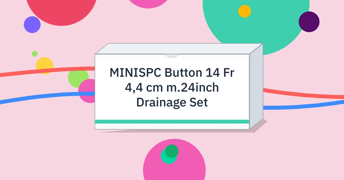 Symbolbild: Packung mit der Aufschrift MINISPC Button 14 Fr 4,4 cm m.24inch Drainage Set (PZN 20821816) – Verfügbarkeit und Bezug in Apotheken in Frankfurt am Main