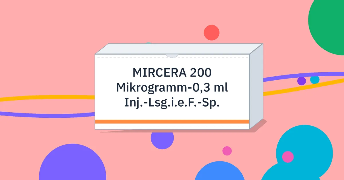 Symbolbild: Packung mit der Aufschrift MIRCERA 200 Mikrogramm-0,3 ml Inj.-Lsg.i.e.F.-Sp. (PZN 05379375) – Verfügbarkeit und Bezug in Apotheken in Frankfurt am Main