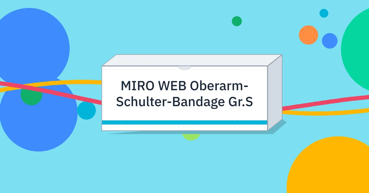 Symbolbild: Packung mit der Aufschrift MIRO WEB Oberarm-Schulter-Bandage Gr.S (PZN 06855599) – Verfügbarkeit und Bezug in Apotheken in Frankfurt am Main