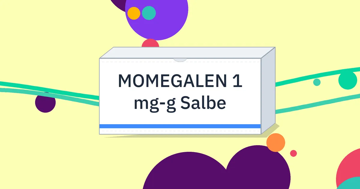 Symbolbild: Packung mit der Aufschrift MOMEGALEN 1 mg-g Salbe (PZN 11605999) – Verfügbarkeit und Bezug in Apotheken in Frankfurt am Main