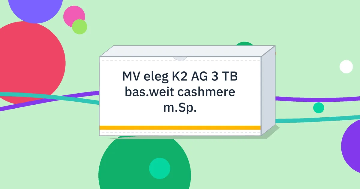 Symbolbild: Packung mit der Aufschrift MV eleg K2 AG 3 TB bas.weit cashmere m.Sp. (PZN 14680524) – Verfügbarkeit und Bezug in Apotheken in Frankfurt am Main