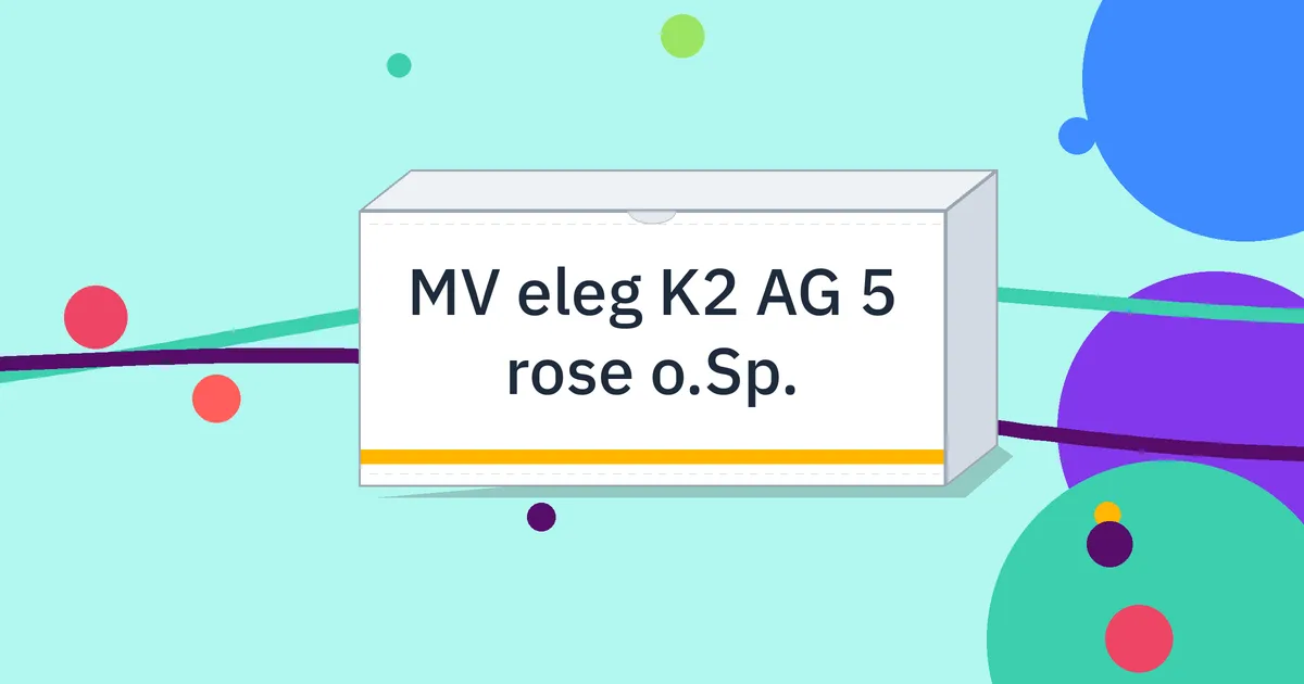 Symbolbild: Packung mit der Aufschrift MV eleg K2 AG 5 rose o.Sp. (PZN 14700209) – Verfügbarkeit und Bezug in Apotheken in Frankfurt am Main