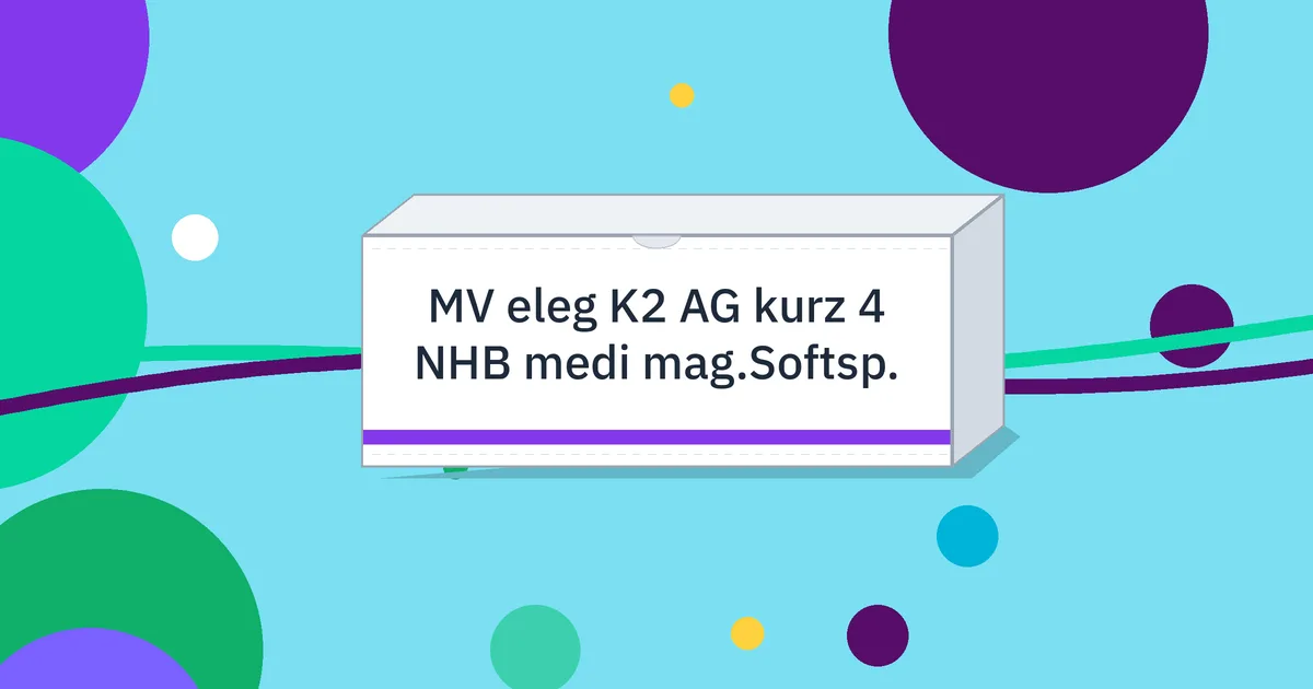 Symbolbild: Packung mit der Aufschrift MV eleg K2 AG kurz 4 NHB medi mag.Softsp. (PZN 15716388) – Verfügbarkeit und Bezug in Apotheken in Frankfurt am Main