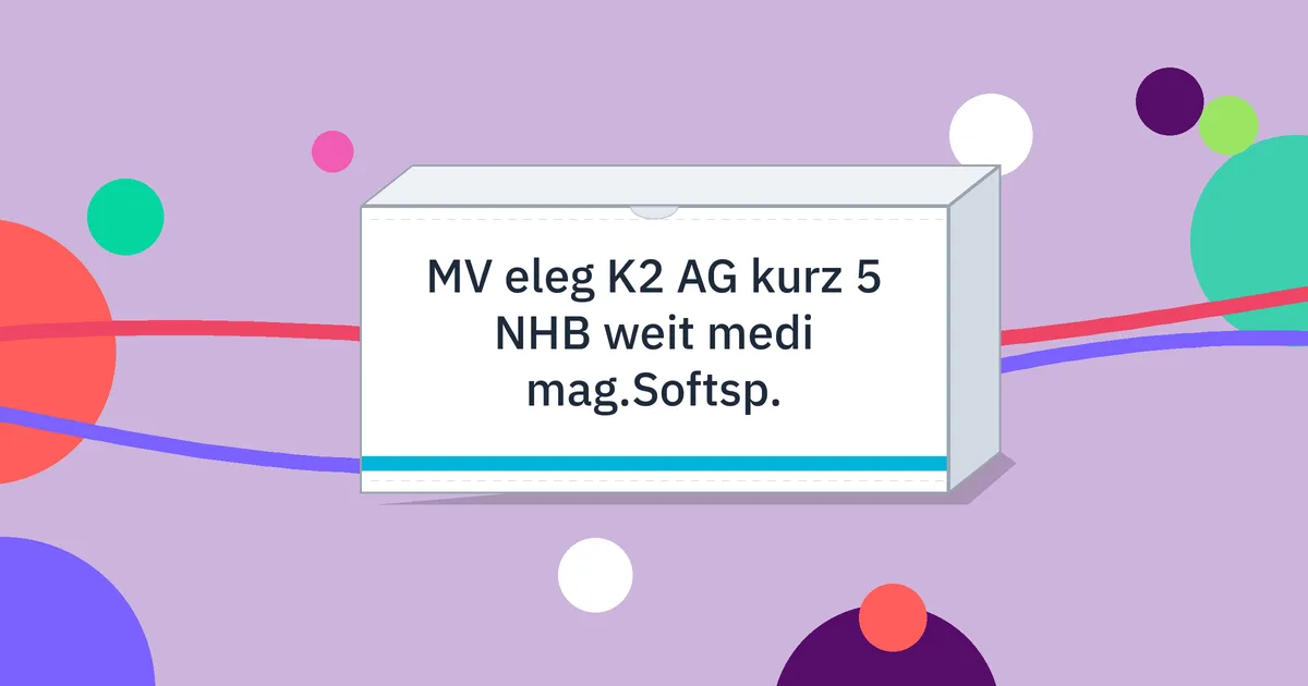 Symbolbild: Packung mit der Aufschrift MV eleg K2 AG kurz 5 NHB weit medi mag.Softsp. (PZN 15714722) – Verfügbarkeit und Bezug in Apotheken in Frankfurt am Main