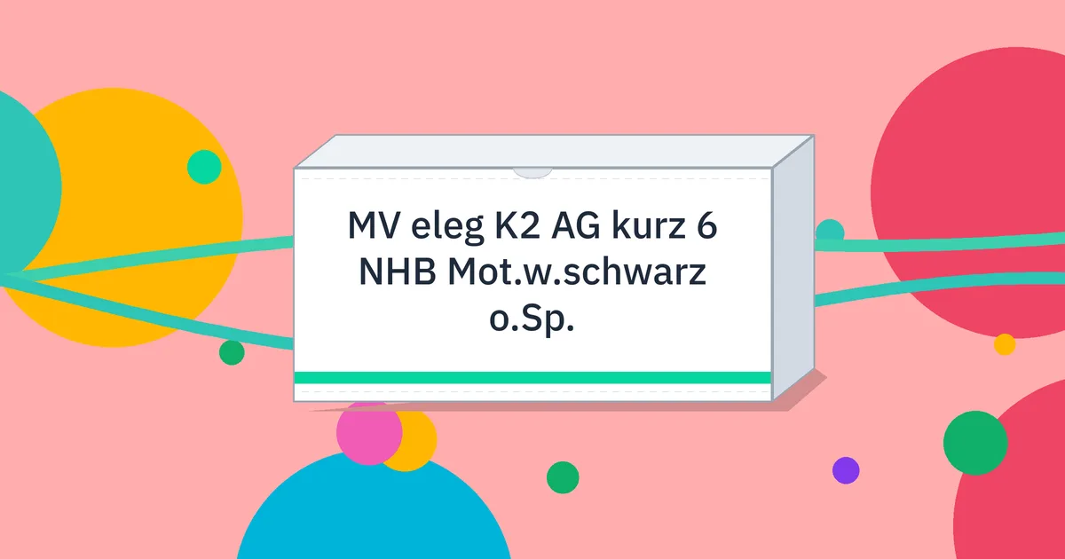 Symbolbild: Packung mit der Aufschrift MV eleg K2 AG kurz 6 NHB Mot.w.schwarz o.Sp. (PZN 15713705) – Verfügbarkeit und Bezug in Apotheken in Frankfurt am Main