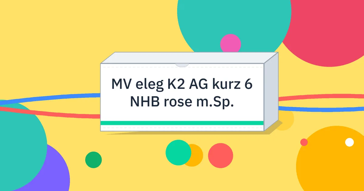 Symbolbild: Packung mit der Aufschrift MV eleg K2 AG kurz 6 NHB rose m.Sp. (PZN 15716135) – Verfügbarkeit und Bezug in Apotheken in Frankfurt am Main