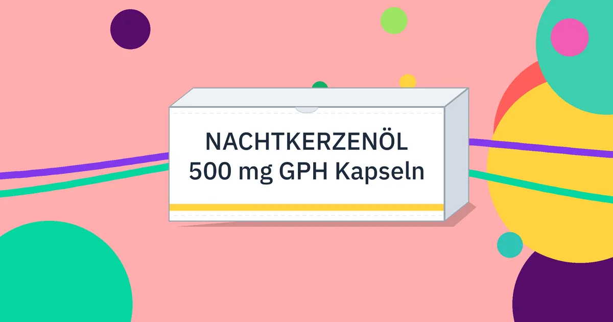 Symbolbild: Packung mit der Aufschrift NACHTKERZENÖL 500 mg GPH Kapseln (PZN 00129372) – Verfügbarkeit und Bezug in Apotheken in Frankfurt am Main