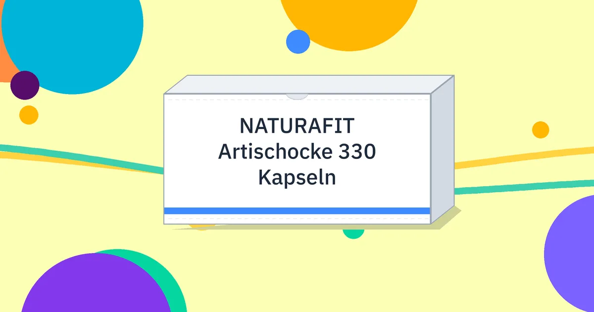 Symbolbild: Packung mit der Aufschrift NATURAFIT Artischocke 330 Kapseln (PZN 12515732) – Verfügbarkeit und Bezug in Apotheken in Frankfurt am Main