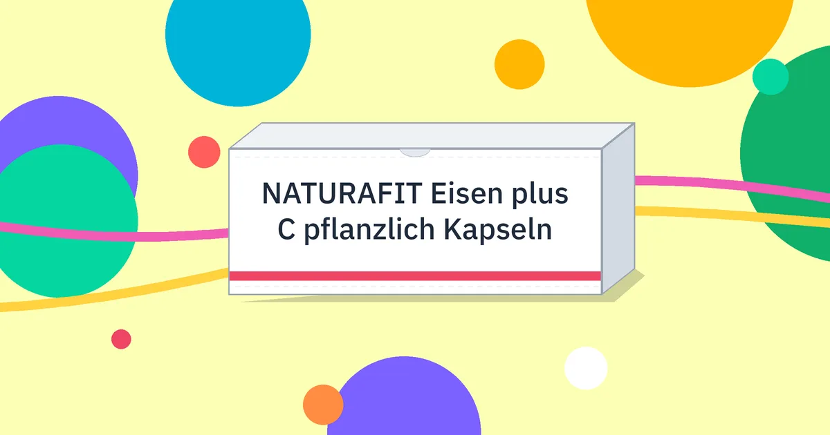 Symbolbild: Packung mit der Aufschrift NATURAFIT Eisen plus C pflanzlich Kapseln (PZN 13704671) – Verfügbarkeit und Bezug in Apotheken in Frankfurt am Main