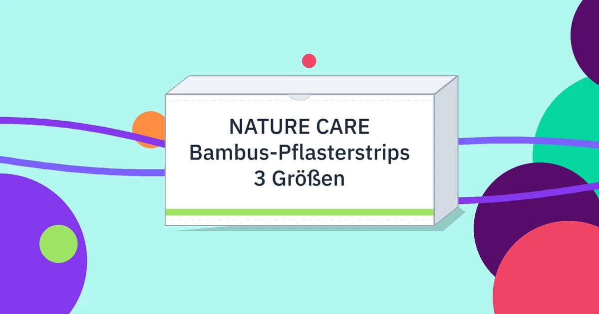 Symbolbild: Packung mit der Aufschrift NATURE CARE Bambus-Pflasterstrips 3 Größen (PZN 18188889) – Verfügbarkeit und Bezug in Apotheken in Frankfurt am Main