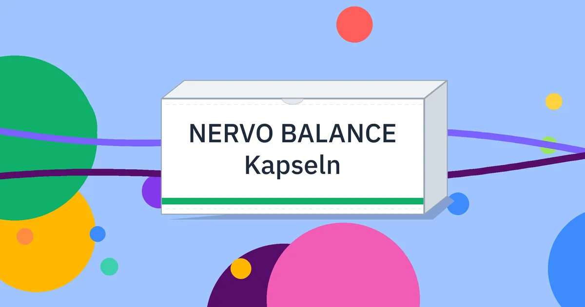Symbolbild: Packung mit der Aufschrift NERVO BALANCE Kapseln (PZN 16699249) – Verfügbarkeit und Bezug in Apotheken in Frankfurt am Main