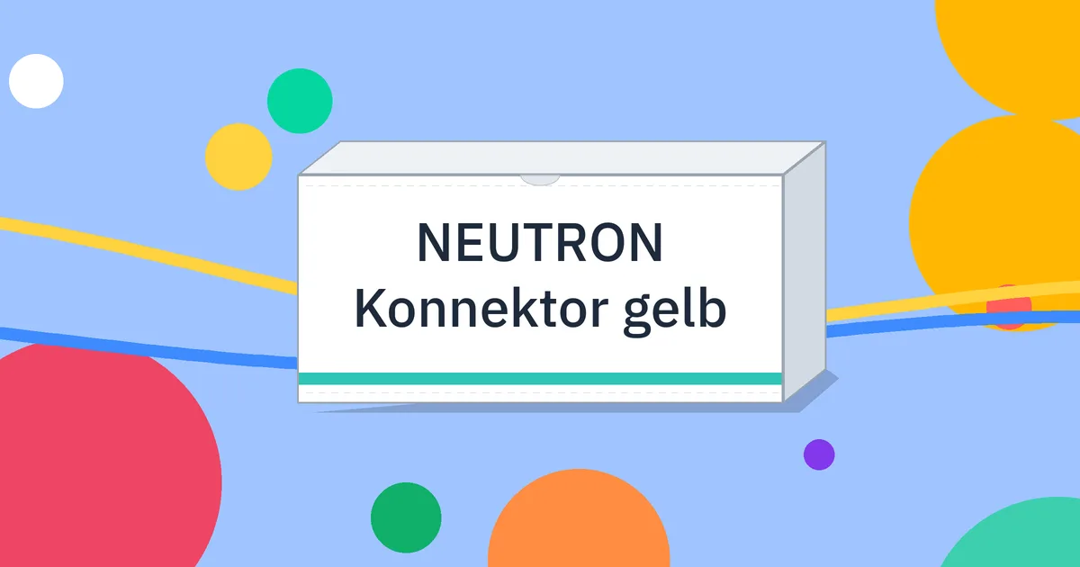 Symbolbild: Packung mit der Aufschrift NEUTRON Konnektor gelb (PZN 14180299) – Verfügbarkeit und Bezug in Apotheken in Frankfurt am Main