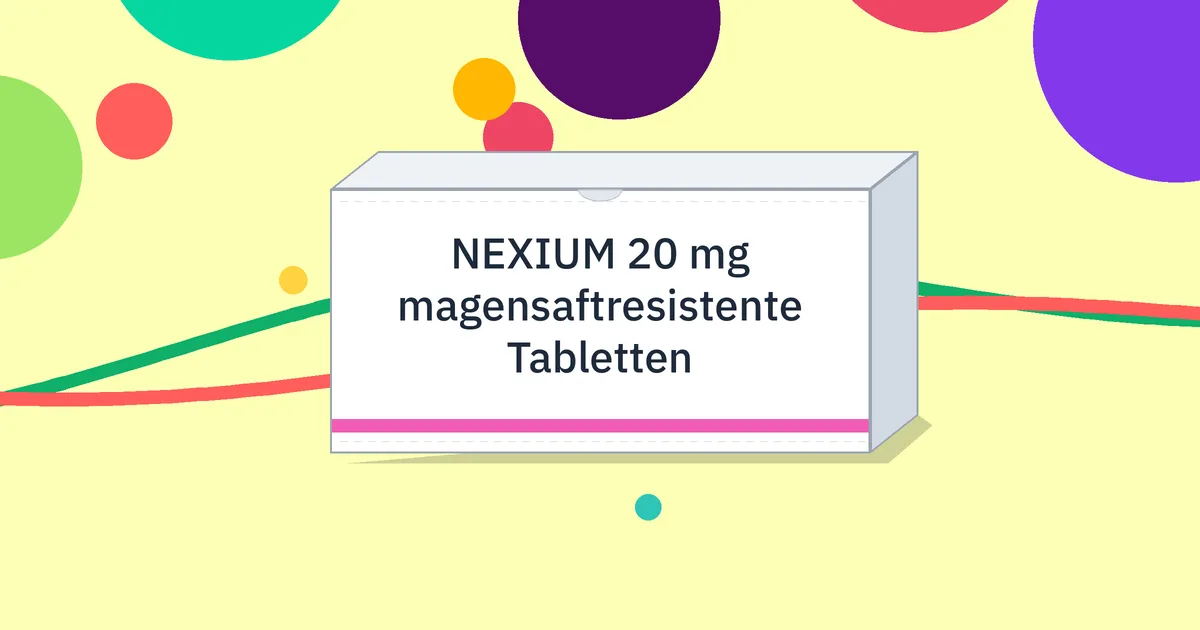 Symbolbild: Packung mit der Aufschrift NEXIUM 20 mg magensaftresistente Tabletten (PZN 01949367) – Verfügbarkeit und Bezug in Apotheken in Frankfurt am Main