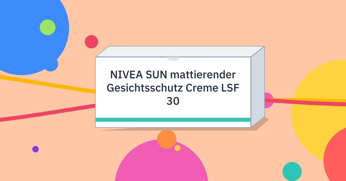 Symbolbild: Packung mit der Aufschrift NIVEA SUN mattierender Gesichtsschutz Creme LSF 30 (PZN 16603551) – Verfügbarkeit und Bezug in Apotheken in Frankfurt am Main