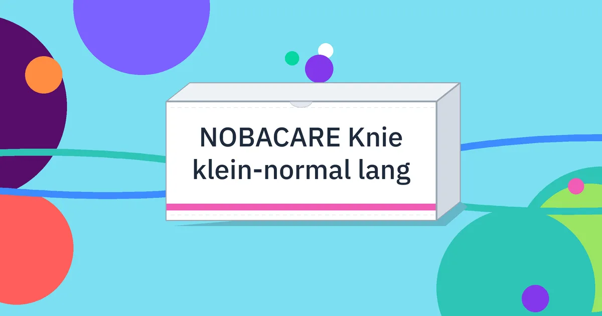 Symbolbild: Packung mit der Aufschrift NOBACARE Knie klein-normal lang (PZN 02239426) – Verfügbarkeit und Bezug in Apotheken in Frankfurt am Main