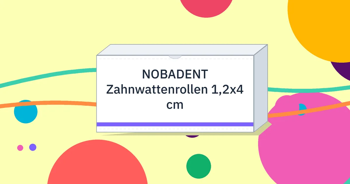 Symbolbild: Packung mit der Aufschrift NOBADENT Zahnwattenrollen 1,2x4 cm (PZN 16027857) – Verfügbarkeit und Bezug in Apotheken in Frankfurt am Main