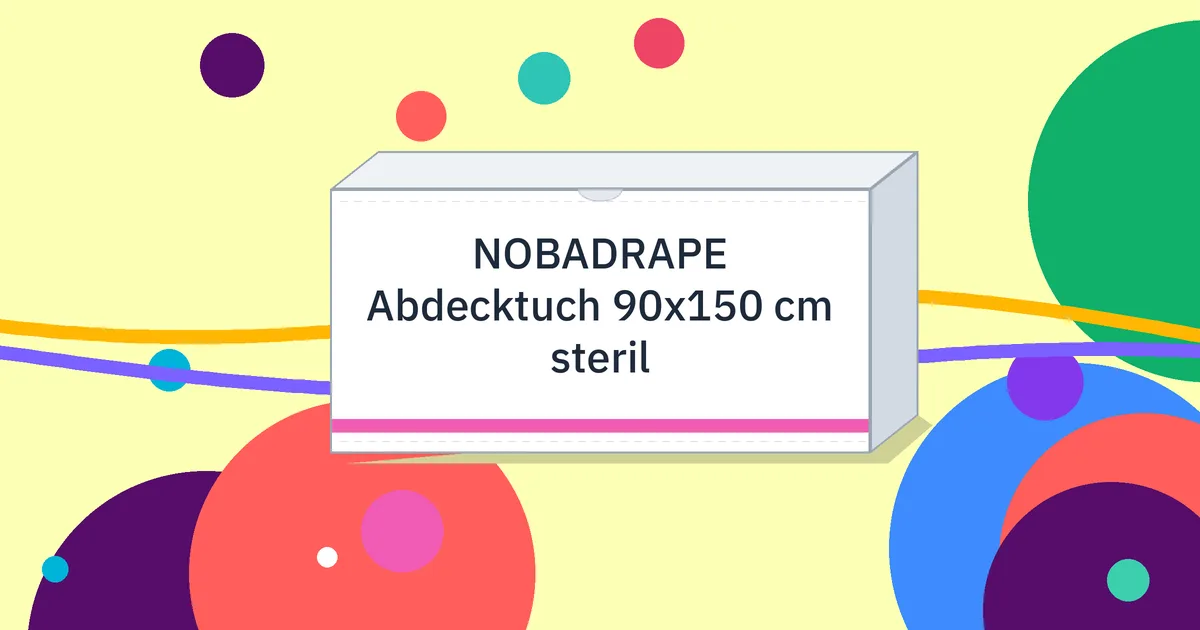 Symbolbild: Packung mit der Aufschrift NOBADRAPE Abdecktuch 90x150 cm steril (PZN 01844473) – Verfügbarkeit und Bezug in Apotheken in Frankfurt am Main