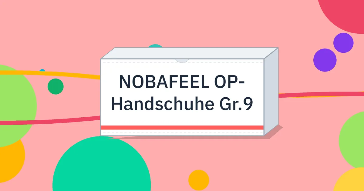 Symbolbild: Packung mit der Aufschrift NOBAFEEL OP-Handschuhe Gr.9 (PZN 03277423) – Verfügbarkeit und Bezug in Apotheken in Frankfurt am Main