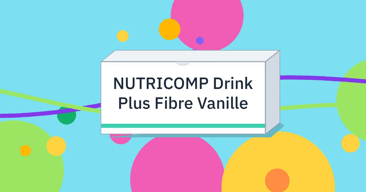 Symbolbild: Packung mit der Aufschrift NUTRICOMP Drink Plus Fibre Vanille (PZN 11139528) – Verfügbarkeit und Bezug in Apotheken in Frankfurt am Main