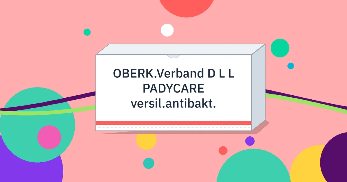 Symbolbild: Packung mit der Aufschrift OBERK.Verband D L L PADYCARE versil.antibakt. (PZN 10938925) – Verfügbarkeit und Bezug in Apotheken in Frankfurt am Main