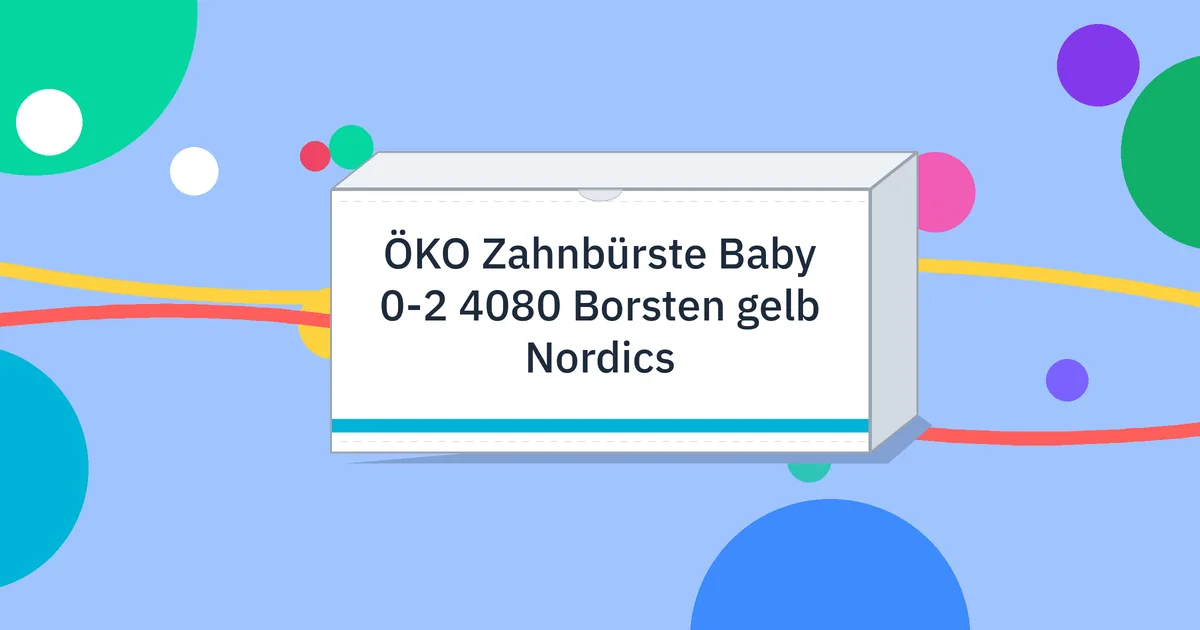 Symbolbild: Packung mit der Aufschrift ÖKO Zahnbürste Baby 0-2 4080 Borsten gelb Nordics (PZN 19513239) – Verfügbarkeit und Bezug in Apotheken in Frankfurt am Main