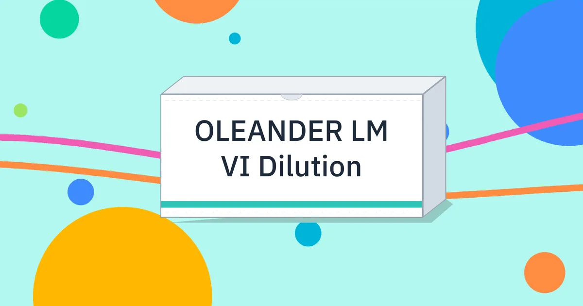 Symbolbild: Packung mit der Aufschrift OLEANDER LM VI Dilution (PZN 04497546) – Verfügbarkeit und Bezug in Apotheken in Frankfurt am Main