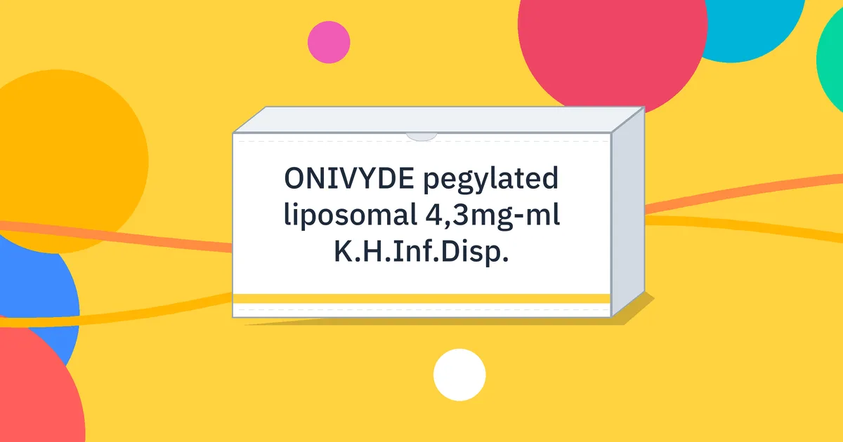 Symbolbild: Packung mit der Aufschrift ONIVYDE pegylated liposomal 4,3mg-ml K.H.Inf.Disp. (PZN 16505104) – Verfügbarkeit und Bezug in Apotheken in Frankfurt am Main