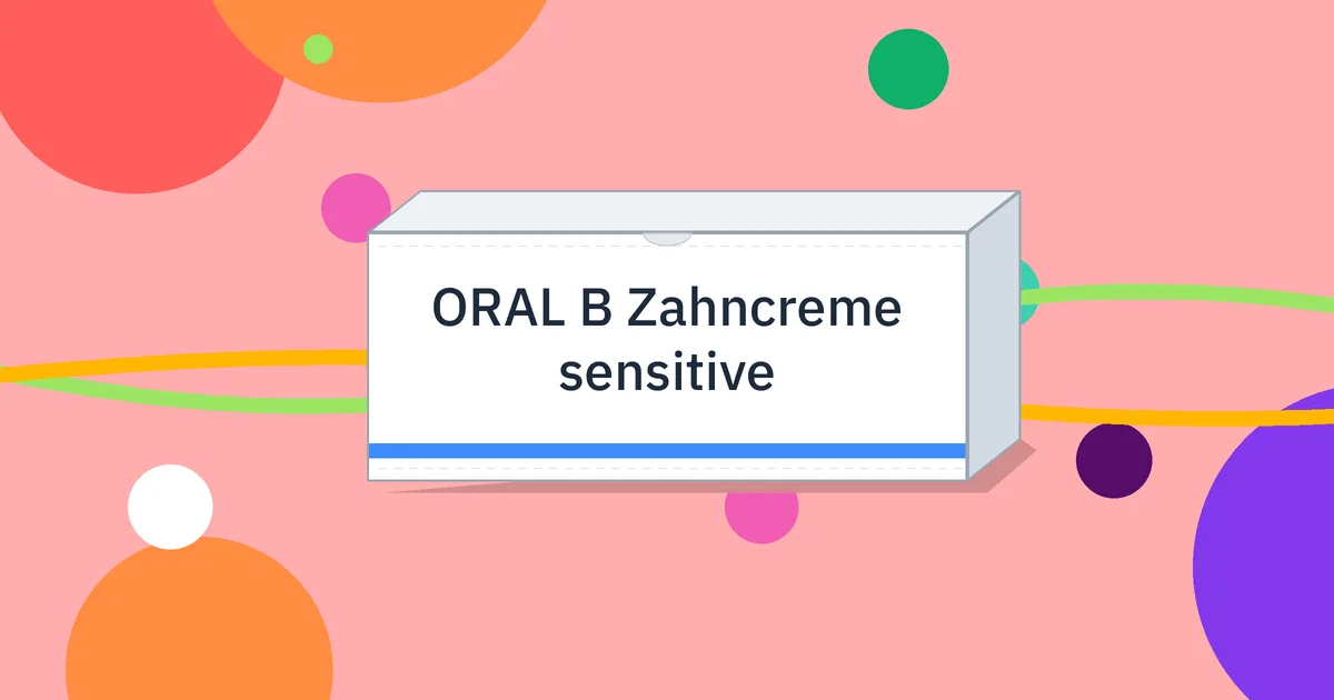 Symbolbild: Packung mit der Aufschrift ORAL B Zahncreme sensitive (PZN 06171866) – Verfügbarkeit und Bezug in Apotheken in Frankfurt am Main