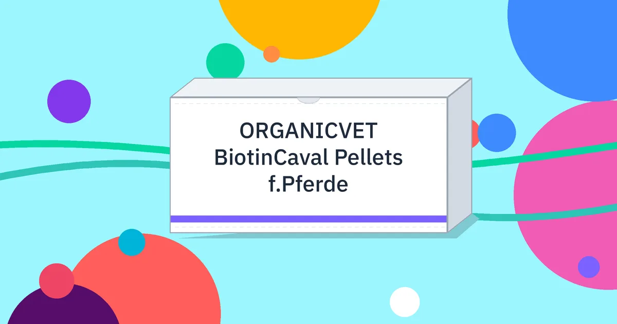 Symbolbild: Packung mit der Aufschrift ORGANICVET BiotinCaval Pellets f.Pferde (PZN 11038738) – Verfügbarkeit und Bezug in Apotheken in Frankfurt am Main