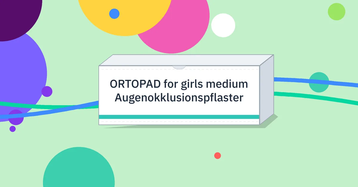 Symbolbild: Packung mit der Aufschrift ORTOPAD for girls medium Augenokklusionspflaster (PZN 06443307) – Verfügbarkeit und Bezug in Apotheken in Frankfurt am Main
