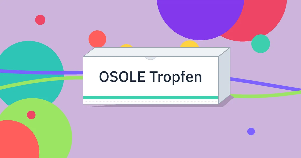 Symbolbild: Packung mit der Aufschrift OSOLE Tropfen (PZN 16611355) – Verfügbarkeit und Bezug in Apotheken in Frankfurt am Main
