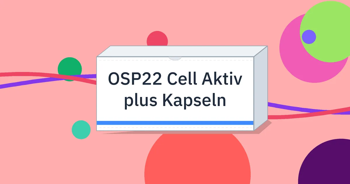 Symbolbild: Packung mit der Aufschrift OSP22 Cell Aktiv plus Kapseln (PZN 13891704) – Verfügbarkeit und Bezug in Apotheken in Frankfurt am Main