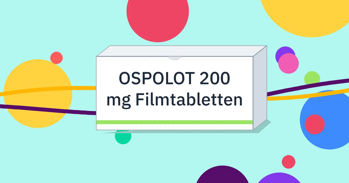 Symbolbild: Packung mit der Aufschrift OSPOLOT 200 mg Filmtabletten (PZN 19753535) – Verfügbarkeit und Bezug in Apotheken in Frankfurt am Main