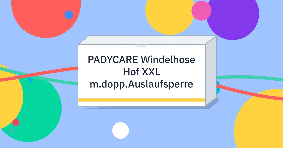 Symbolbild: Packung mit der Aufschrift PADYCARE Windelhose Hof XXL m.dopp.Auslaufsperre (PZN 08811531) – Verfügbarkeit und Bezug in Apotheken in Frankfurt am Main