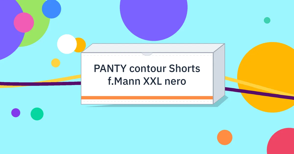Symbolbild: Packung mit der Aufschrift PANTY contour Shorts f.Mann XXL nero (PZN 16194012) – Verfügbarkeit und Bezug in Apotheken in Frankfurt am Main