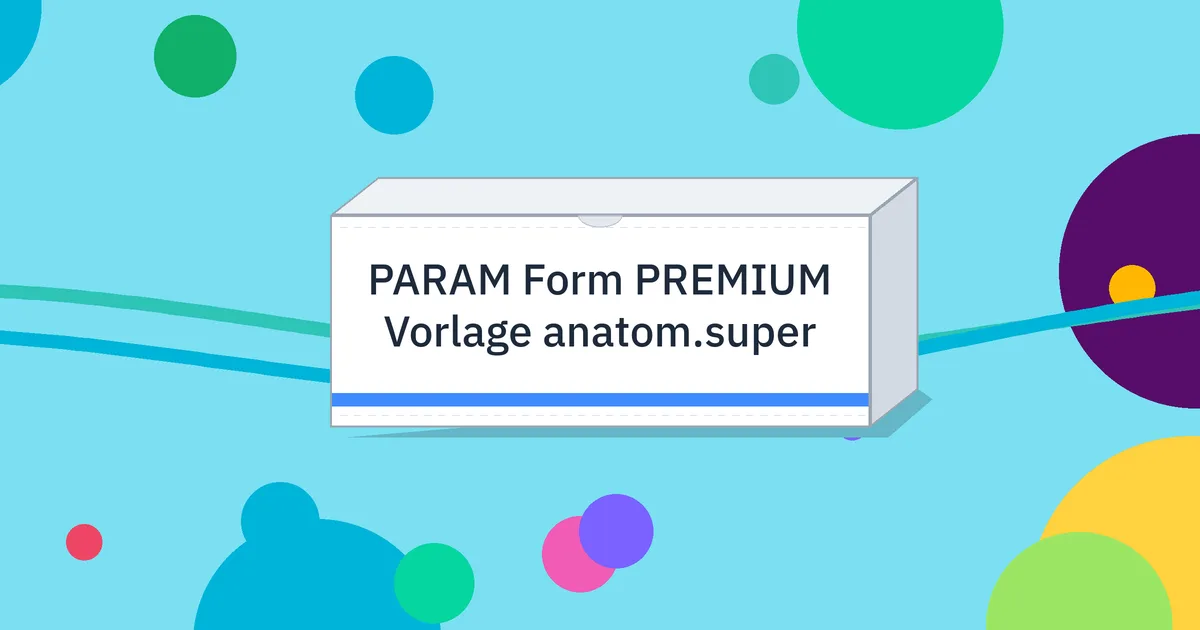 Symbolbild: Packung mit der Aufschrift PARAM Form PREMIUM Vorlage anatom.super (PZN 09318100) – Verfügbarkeit und Bezug in Apotheken in Frankfurt am Main