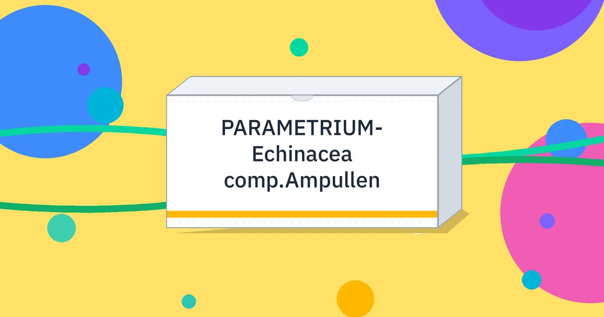 Symbolbild: Packung mit der Aufschrift PARAMETRIUM-Echinacea comp.Ampullen (PZN 01681226) – Verfügbarkeit und Bezug in Apotheken in Frankfurt am Main