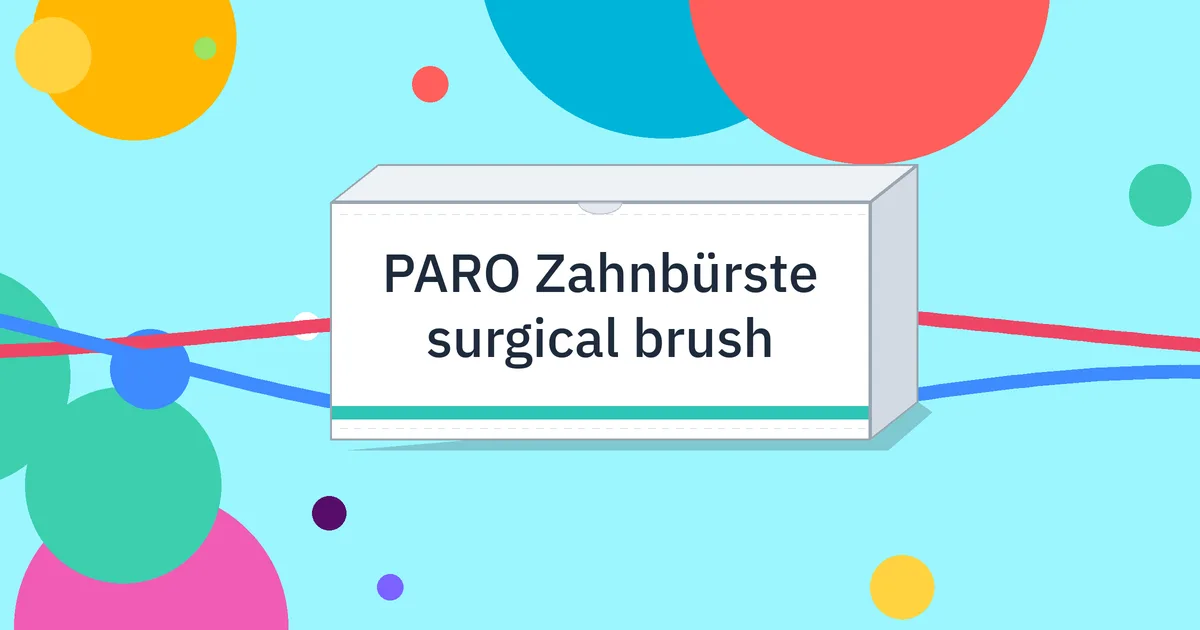 Symbolbild: Packung mit der Aufschrift PARO Zahnbürste surgical brush (PZN 17372094) – Verfügbarkeit und Bezug in Apotheken in Frankfurt am Main