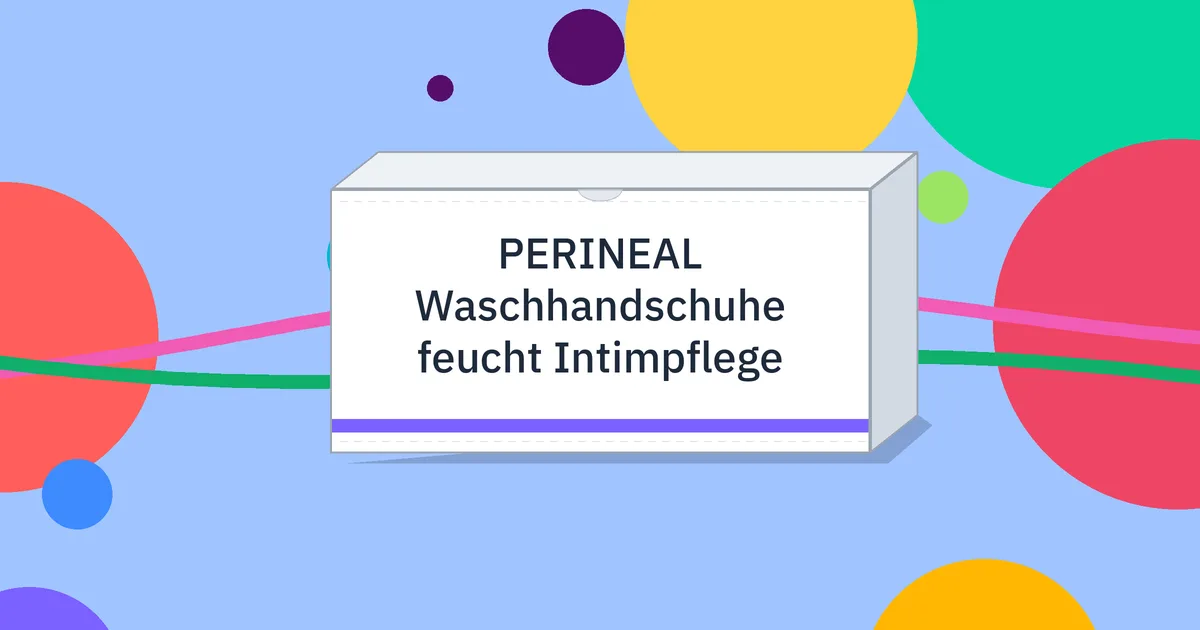 Symbolbild: Packung mit der Aufschrift PERINEAL Waschhandschuhe feucht Intimpflege (PZN 16910431) – Verfügbarkeit und Bezug in Apotheken in Frankfurt am Main