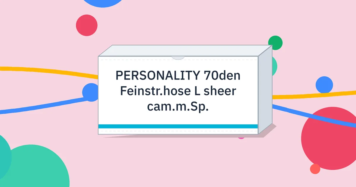 Symbolbild: Packung mit der Aufschrift PERSONALITY 70den Feinstr.hose L sheer cam.m.Sp. (PZN 16189436) – Verfügbarkeit und Bezug in Apotheken in Frankfurt am Main