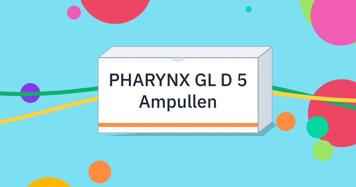 Symbolbild: Packung mit der Aufschrift PHARYNX GL D 5 Ampullen (PZN 02947502) – Verfügbarkeit und Bezug in Apotheken in Frankfurt am Main
