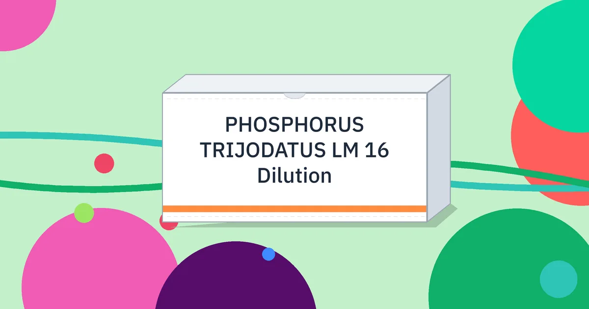 Symbolbild: Packung mit der Aufschrift PHOSPHORUS TRIJODATUS LM 16 Dilution (PZN 13034911) – Verfügbarkeit und Bezug in Apotheken in Frankfurt am Main