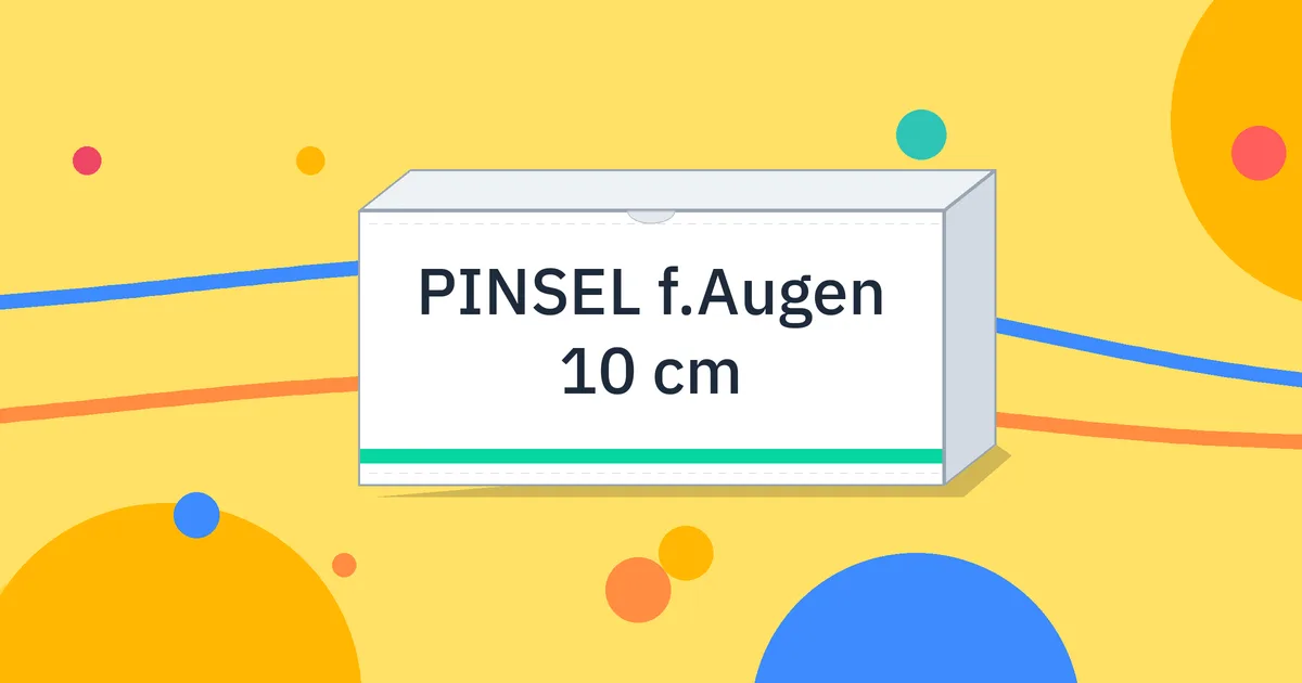 Symbolbild: Packung mit der Aufschrift PINSEL f.Augen 10 cm (PZN 01734922) – Verfügbarkeit und Bezug in Apotheken in Frankfurt am Main