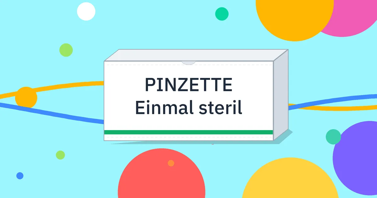 Symbolbild: Packung mit der Aufschrift PINZETTE Einmal steril (PZN 00880076) – Verfügbarkeit und Bezug in Apotheken in Frankfurt am Main