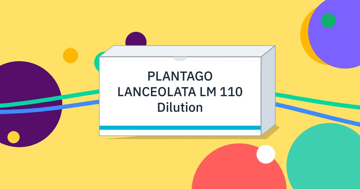 Symbolbild: Packung mit der Aufschrift PLANTAGO LANCEOLATA LM 110 Dilution (PZN 13037453) – Verfügbarkeit und Bezug in Apotheken in Frankfurt am Main