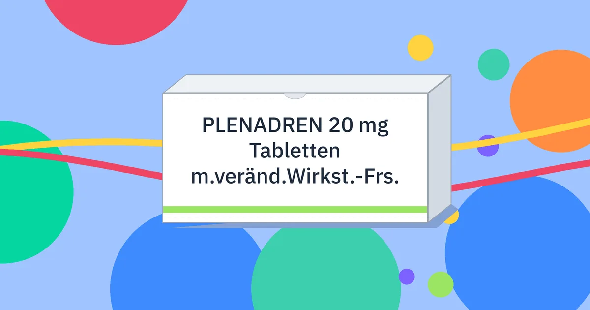 Symbolbild: Packung mit der Aufschrift PLENADREN 20 mg Tabletten m.veränd.Wirkst.-Frs. (PZN 09539462) – Verfügbarkeit und Bezug in Apotheken in Frankfurt am Main