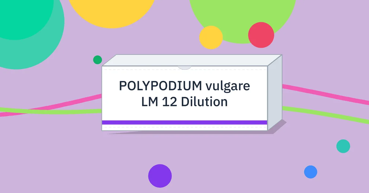 Symbolbild: Packung mit der Aufschrift POLYPODIUM vulgare LM 12 Dilution (PZN 13663334) – Verfügbarkeit und Bezug in Apotheken in Frankfurt am Main