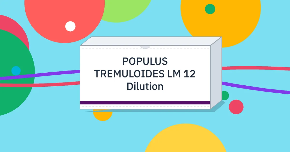 Symbolbild: Packung mit der Aufschrift POPULUS TREMULOIDES LM 12 Dilution (PZN 13664747) – Verfügbarkeit und Bezug in Apotheken in Frankfurt am Main